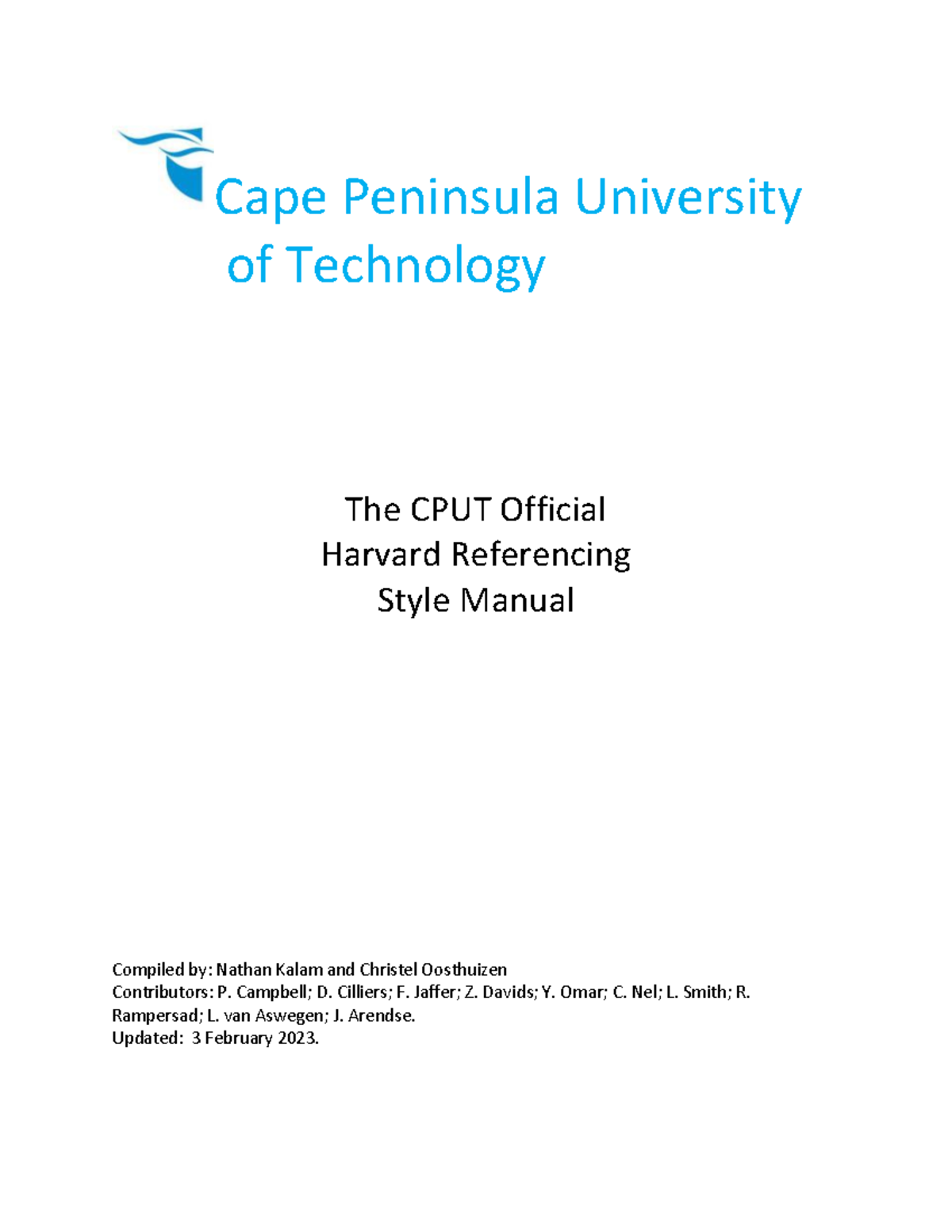 CPUT Harvard Referencing Style Manual: A Comprehensive Guide - Studocu