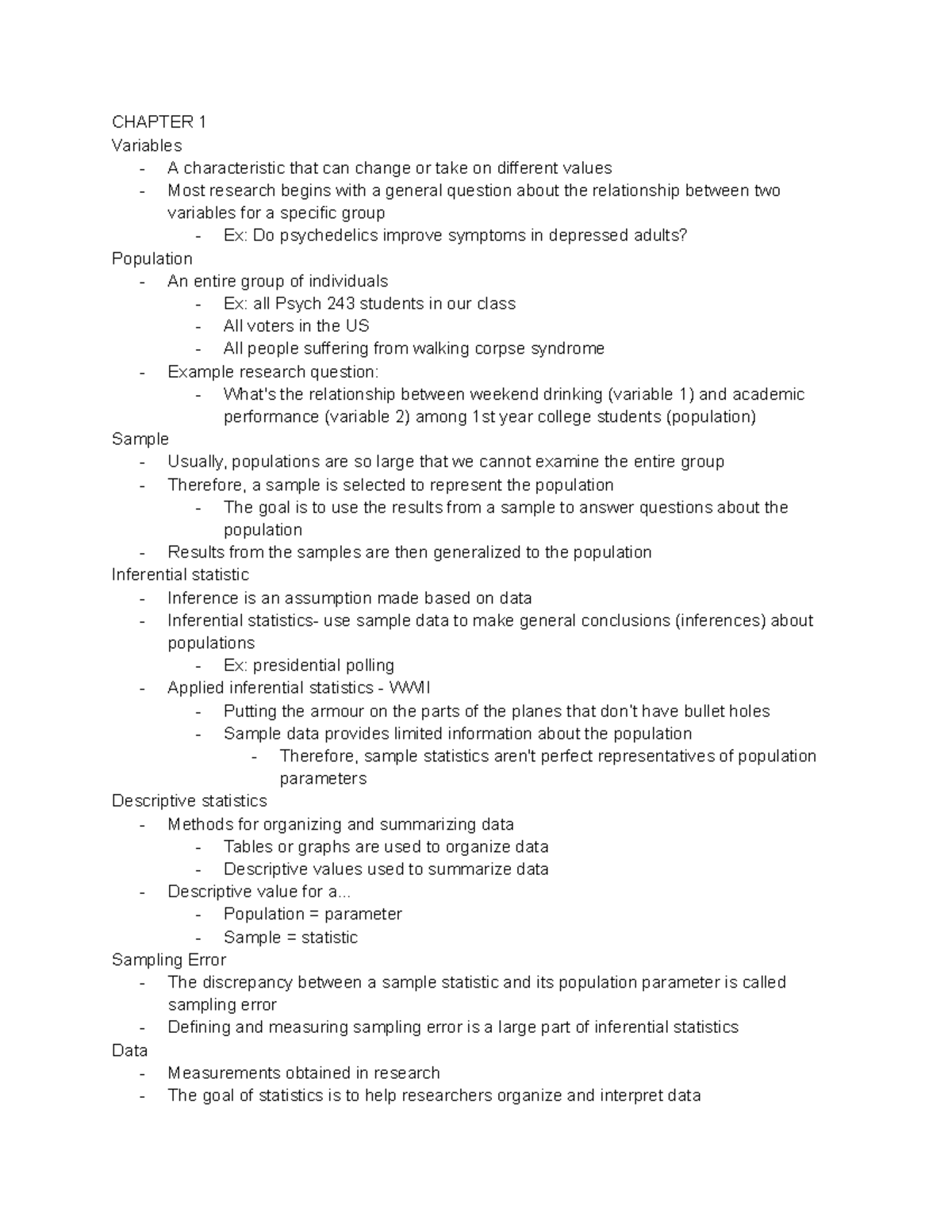 CHAPTER 1: Understanding Variables and Sampling in Research - Studocu