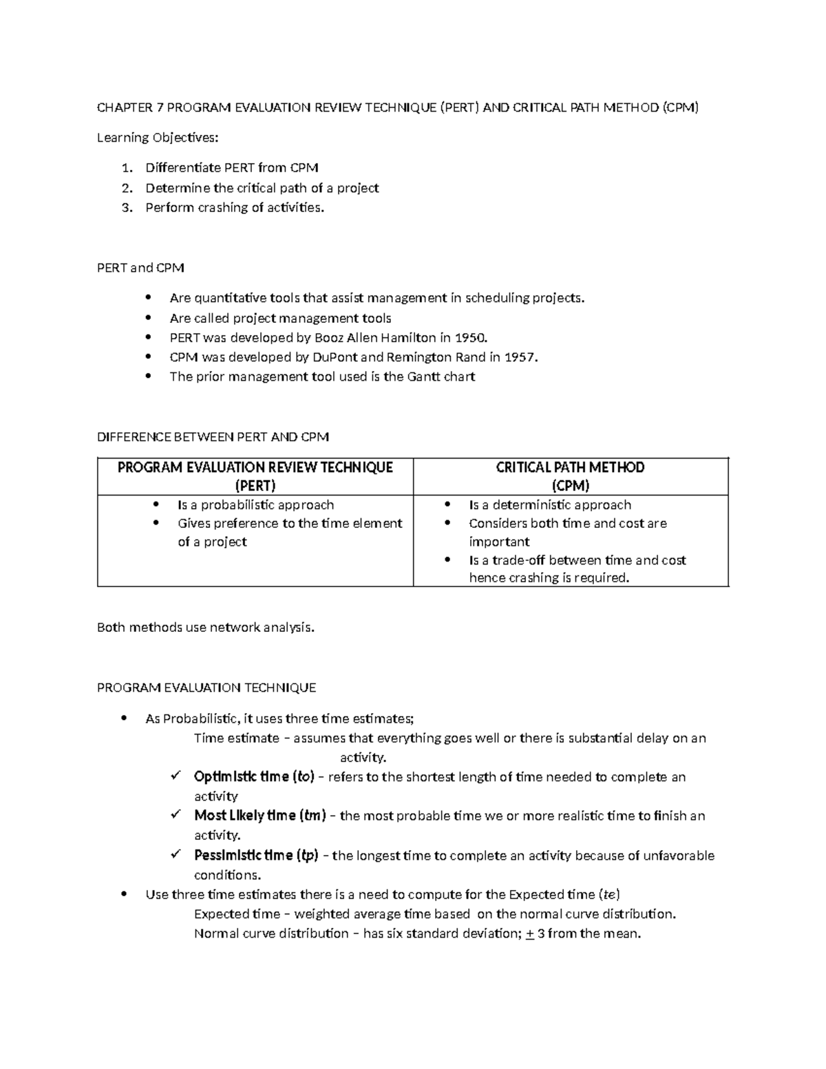 Chapter 7 Program Evaluation Review Technique - CHAPTER 7 PROGRAM ...