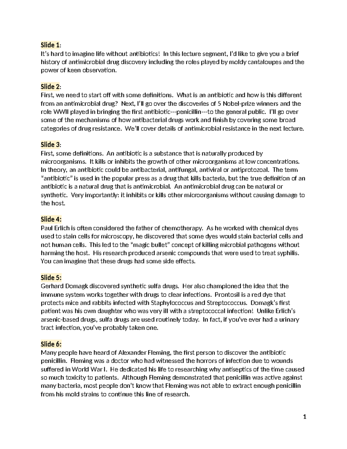 Lecture Notes on Antimicrobial Drug Discovery & Resistance Strategies ...