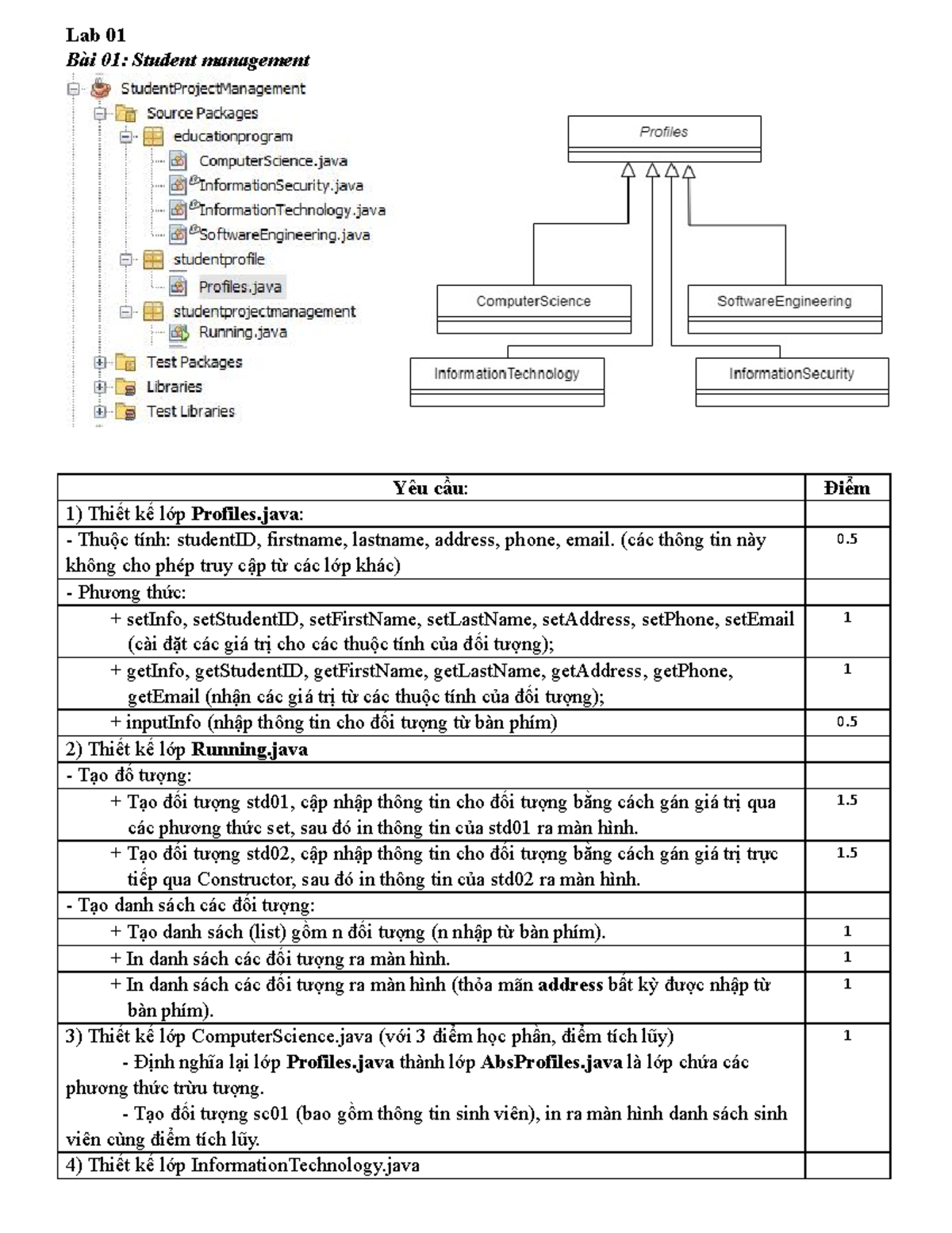 Lab01 - Bài thực hành môn lập trình Java - Lab 01 Bài 01: Student ...