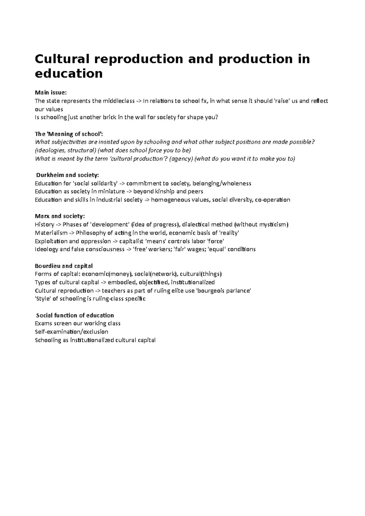 Cultural reproduction and production in education done - Cultural ...