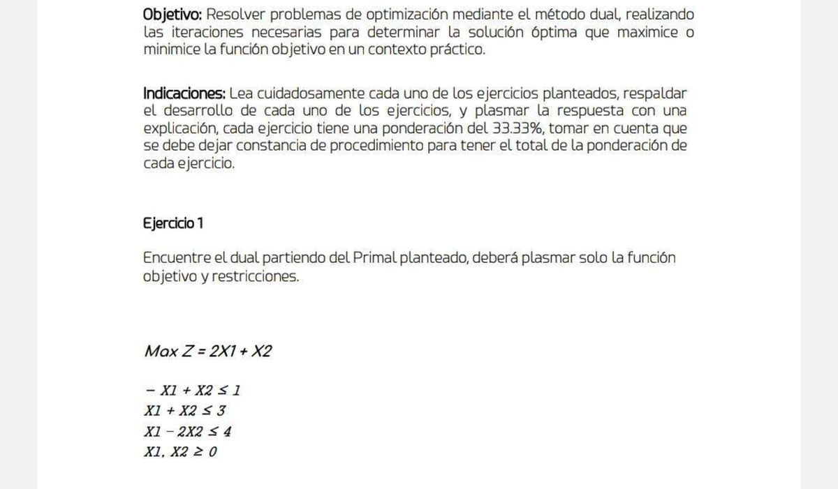 Examen-Dual-Simplex: Resolución de Optimización con Método Dual - Studocu