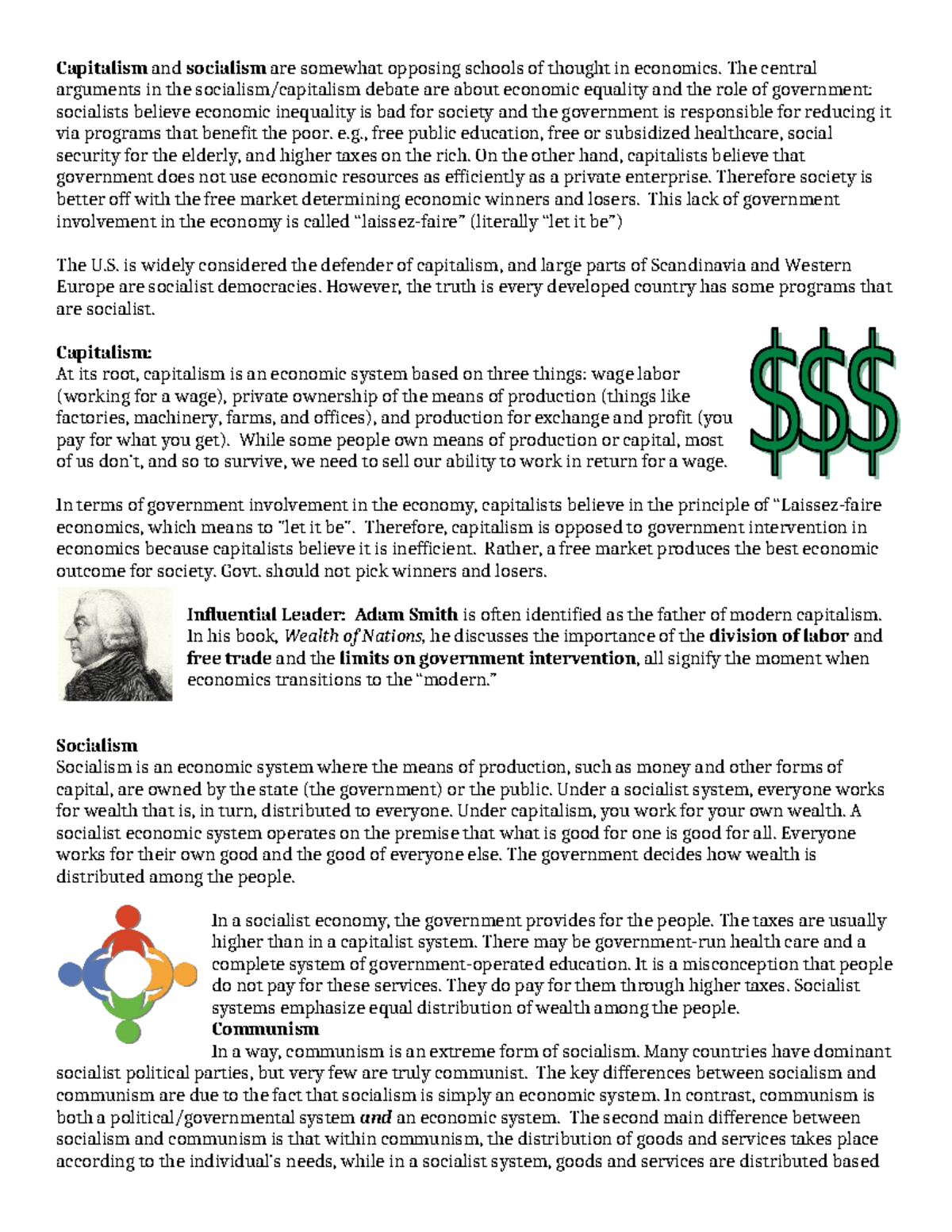 Capitalism Socialism Communism Explanation 1 - Capitalism and socialism ...