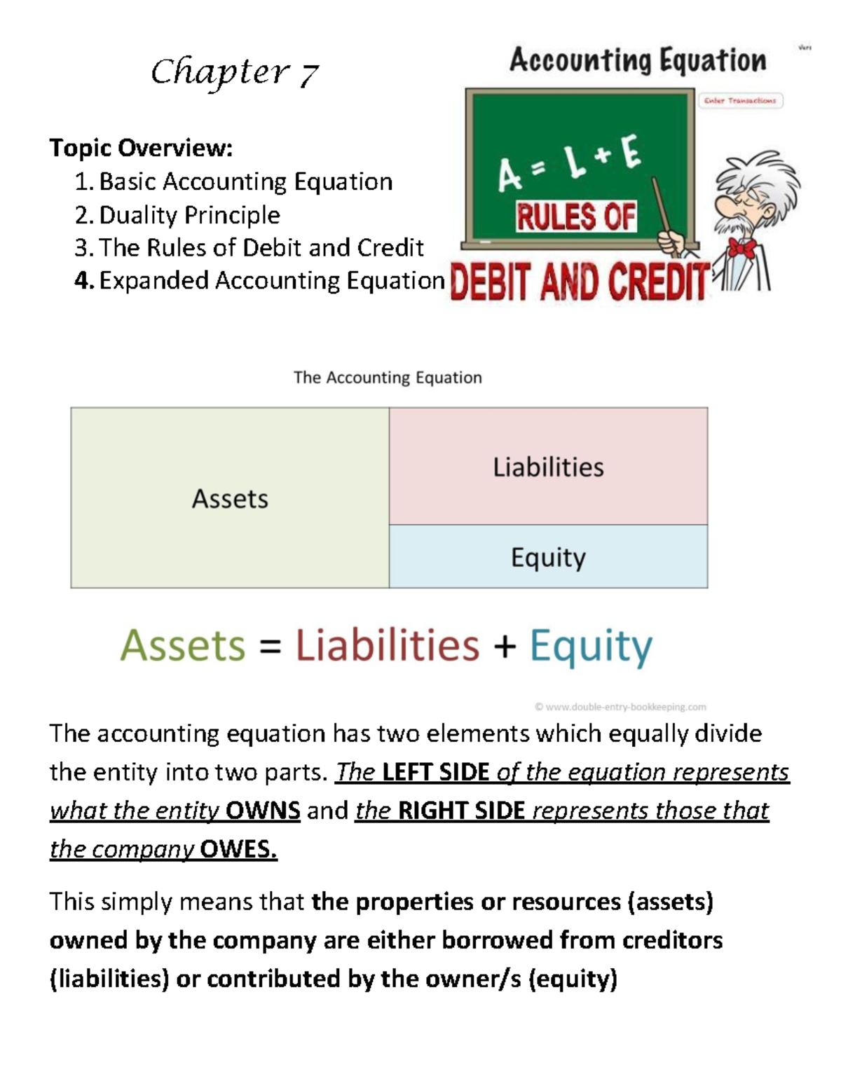 FABM1 - Accounting - Understanding the Basic Accounting Equation - Studocu