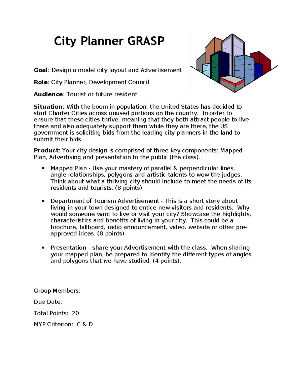 City Planner Project 2 Directions: Design a Model City Layout - Studocu