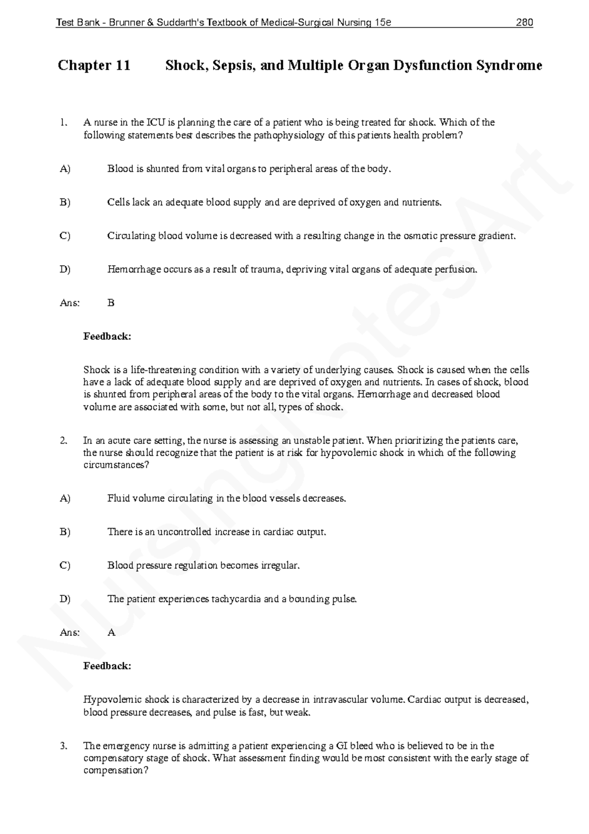Chapter 11 - Shock, Sepsis & Multiple Organ Dysfunction Study Guide ...