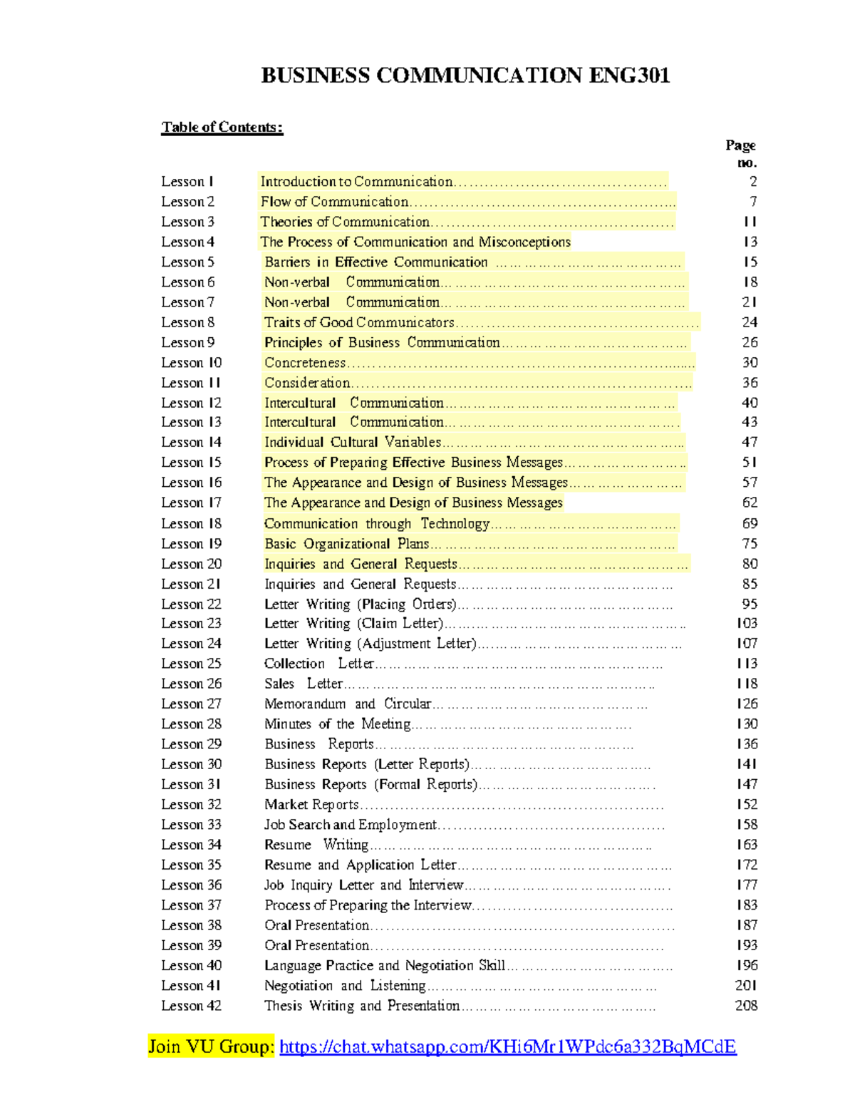 Business Communication ENG301: Highlighted Lesson Handouts - Studocu