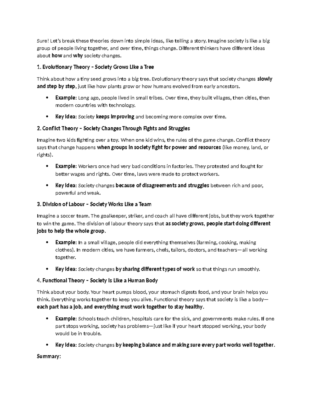 Social Change Theories: Simplified Explanations and Key Ideas - Studocu