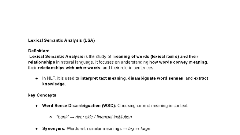 Lexical Semantic Analysis (LSA) in NLP: Key Concepts & Applications ...