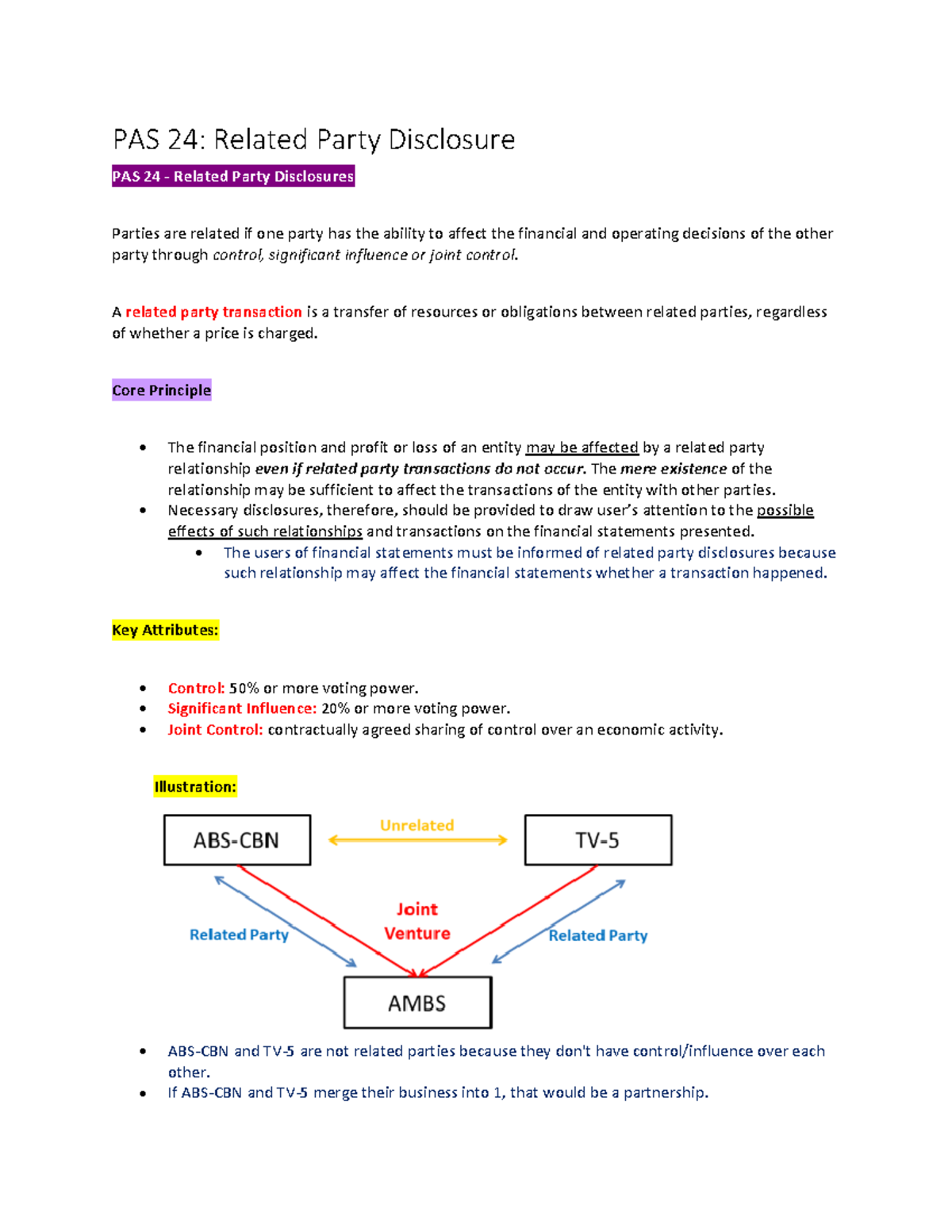 PAS 24 - Related Party Disclosures - PAS 24: Related Party Disclosure ...