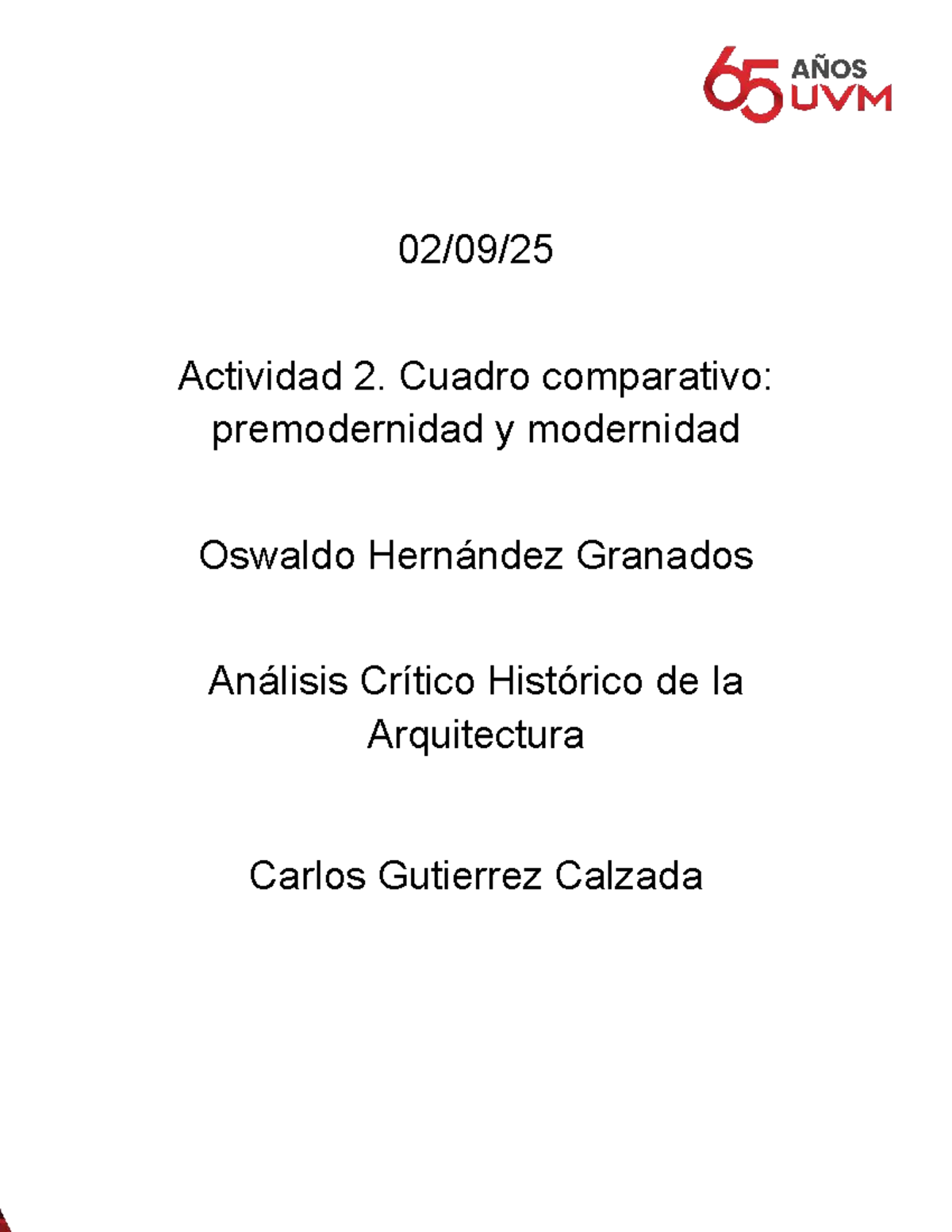 Actividad 2: Cuadro Comparativo de Premodernidad y Modernidad - Studocu