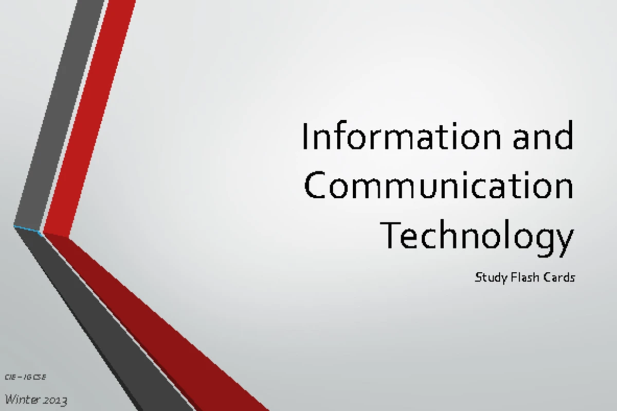 Caie Igcse Ict 0417 Theory V2 Znotes Summarized Notes On The Theory