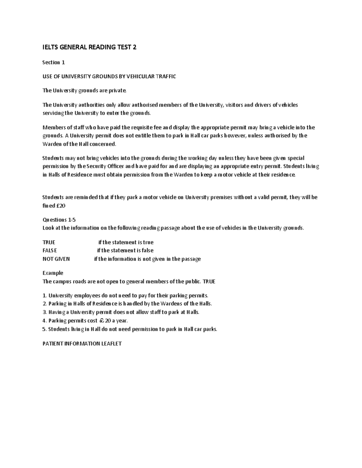 Ielts General Reading TEST 2 - IELTS GENERAL READING TEST 2 Section 1 ...