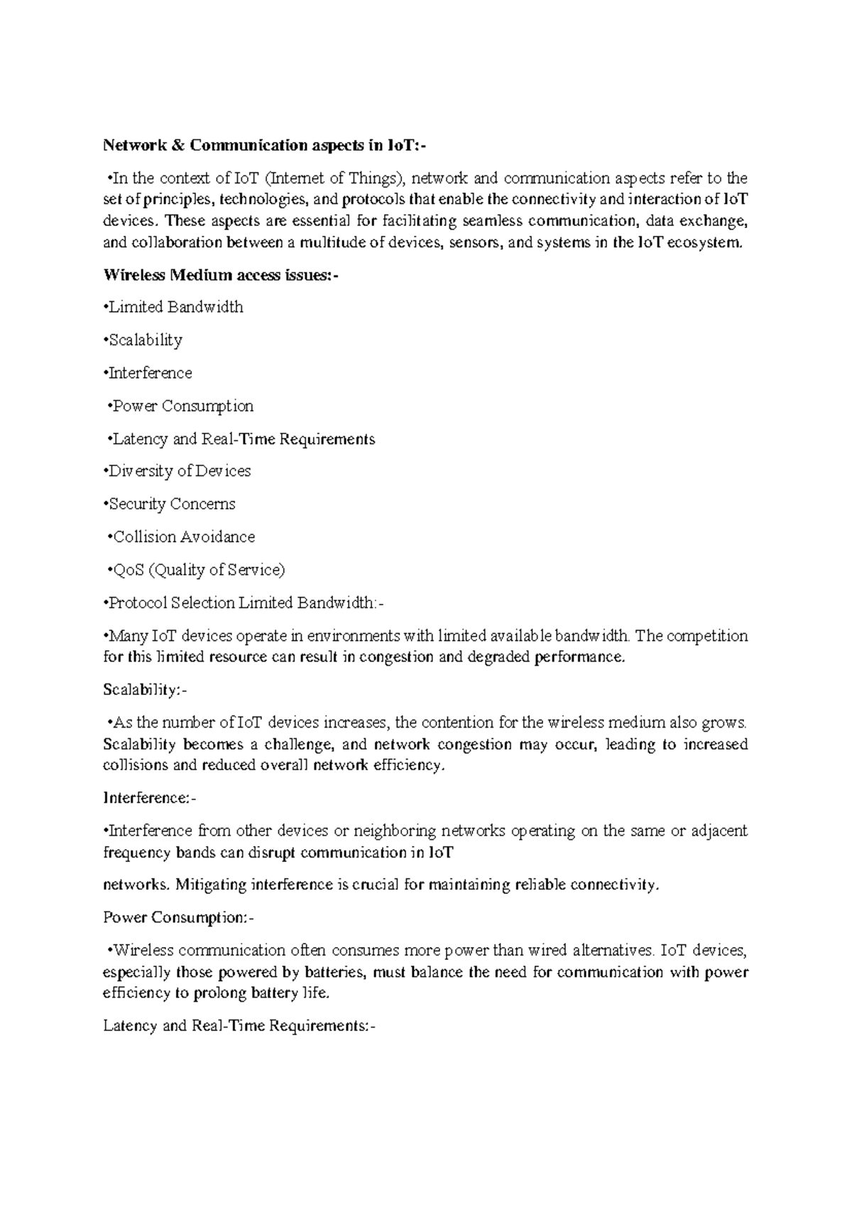 Unit 3: Network & Communication Aspects in IoT - Studocu