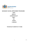 History study notes - Grade: 12 - Further Education and Training - Studocu