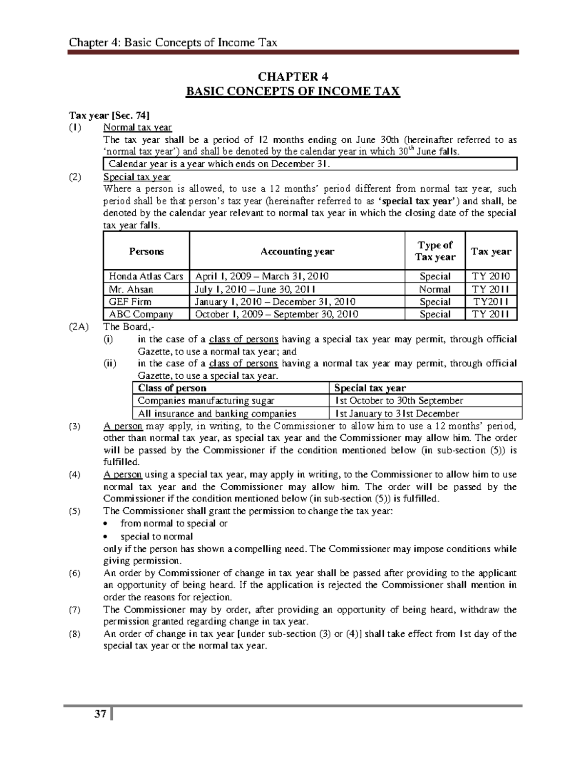 Chapter 4: Basic Concepts of Income Tax - Study Notes - Studocu