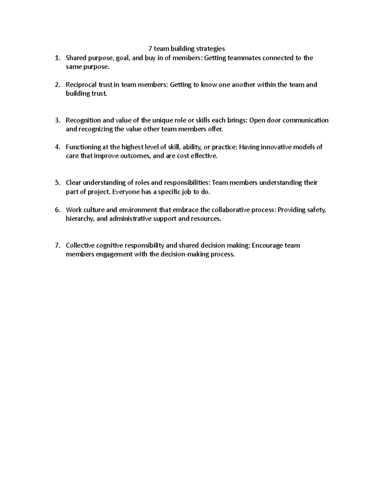 Effective Team Building Strategies for Cohesive Collaboration - Studocu