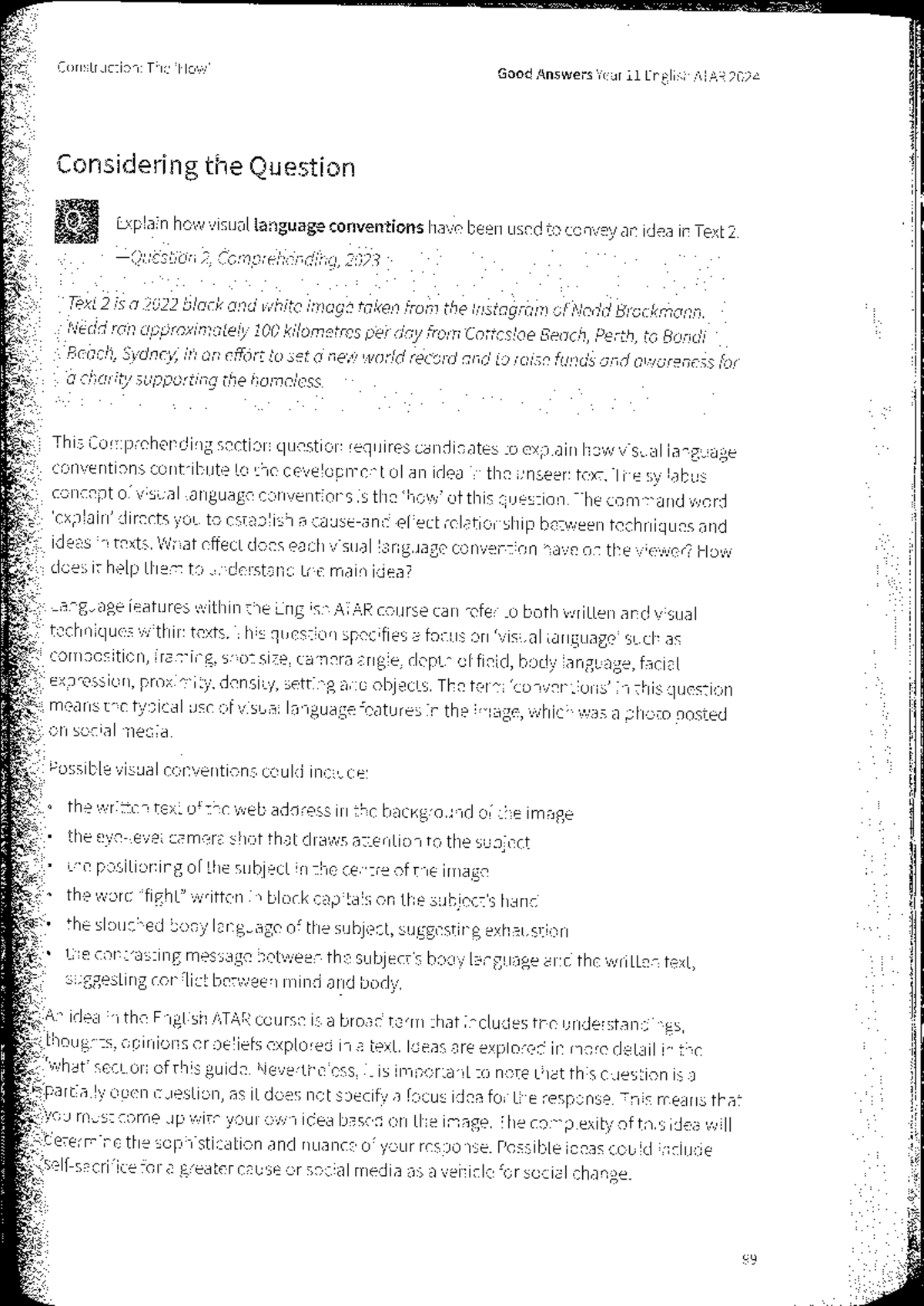 Year 11 English ATAR 2024: Visual Language Comprehension Q2 Good ...