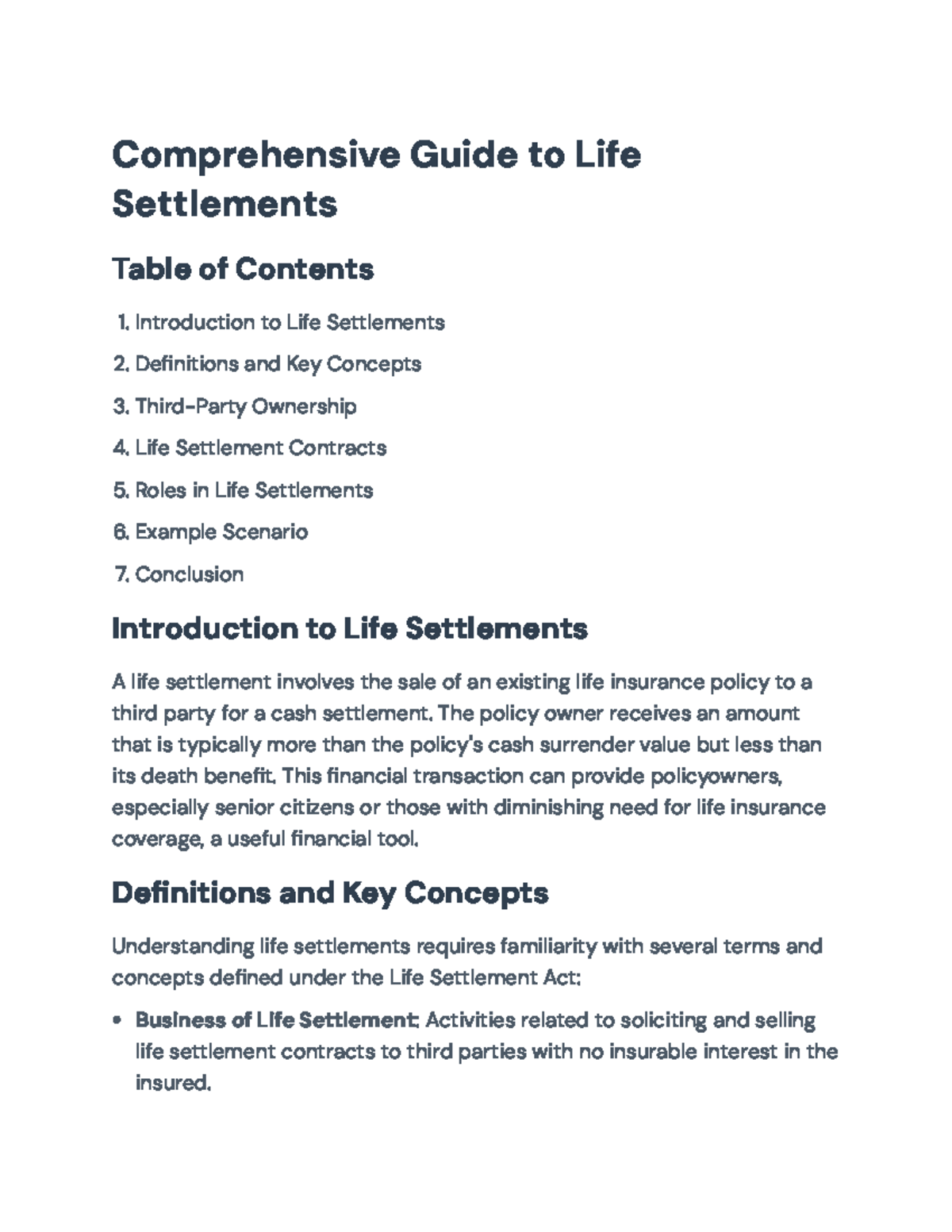 Life Settlements Explained: Roles, Contracts, and Financial Benefits ...