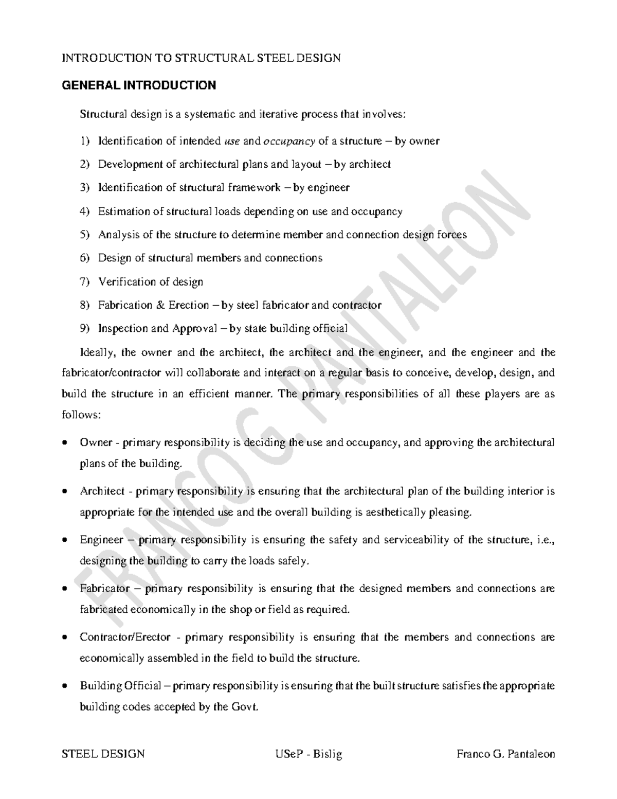 Introduction Steel Design - INTRODUCTION TO STRUCTURAL STEEL DESIGN ...