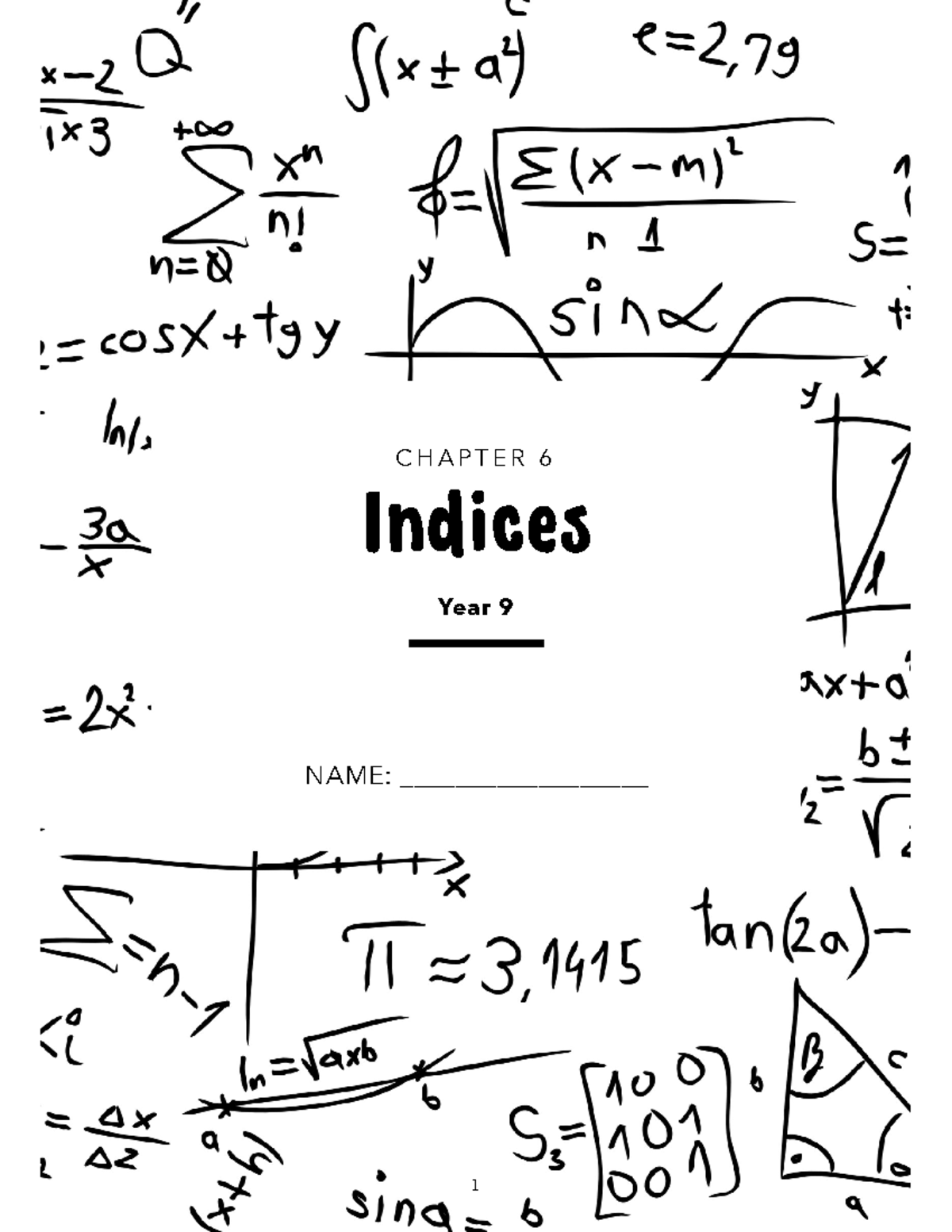 CHAPTER 6 Indices Year 9: Skillsheet 6A & 6B Review - Studocu
