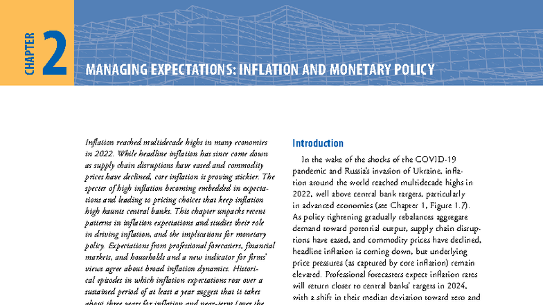 CHAPTER 2: Managing Expectations in Inflation and Monetary Policy - Studocu