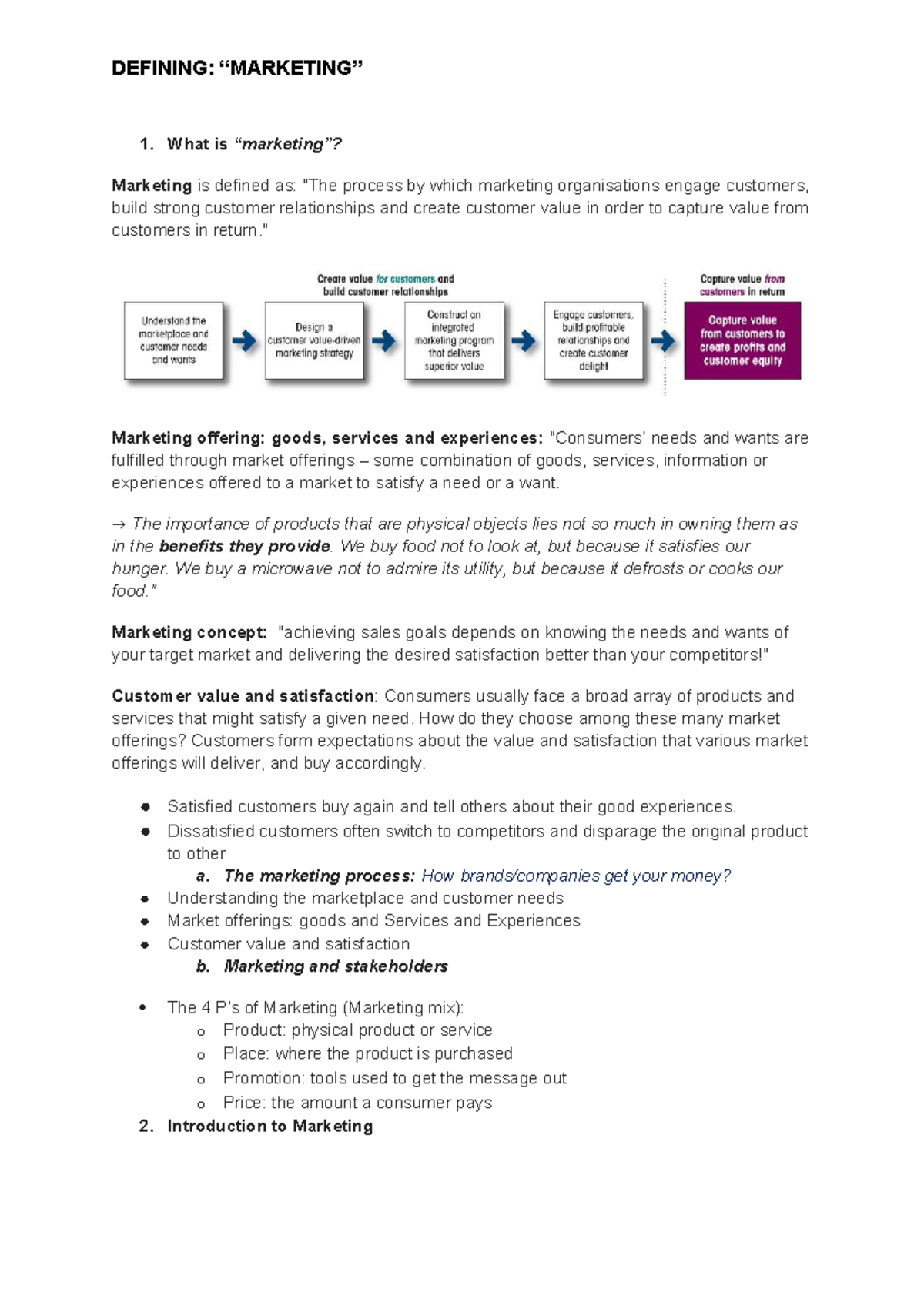 MARK101 - W2 - Introduction to Marketing Concepts and Strategies - Studocu