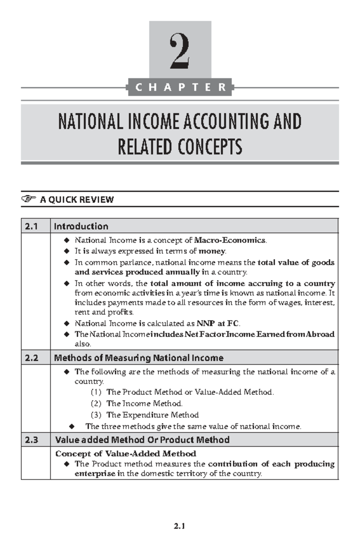 2 CHAPTER NATIONAL INCOME ACCOUNTING: A QUICK REVIEW (ECO 101) - Studocu