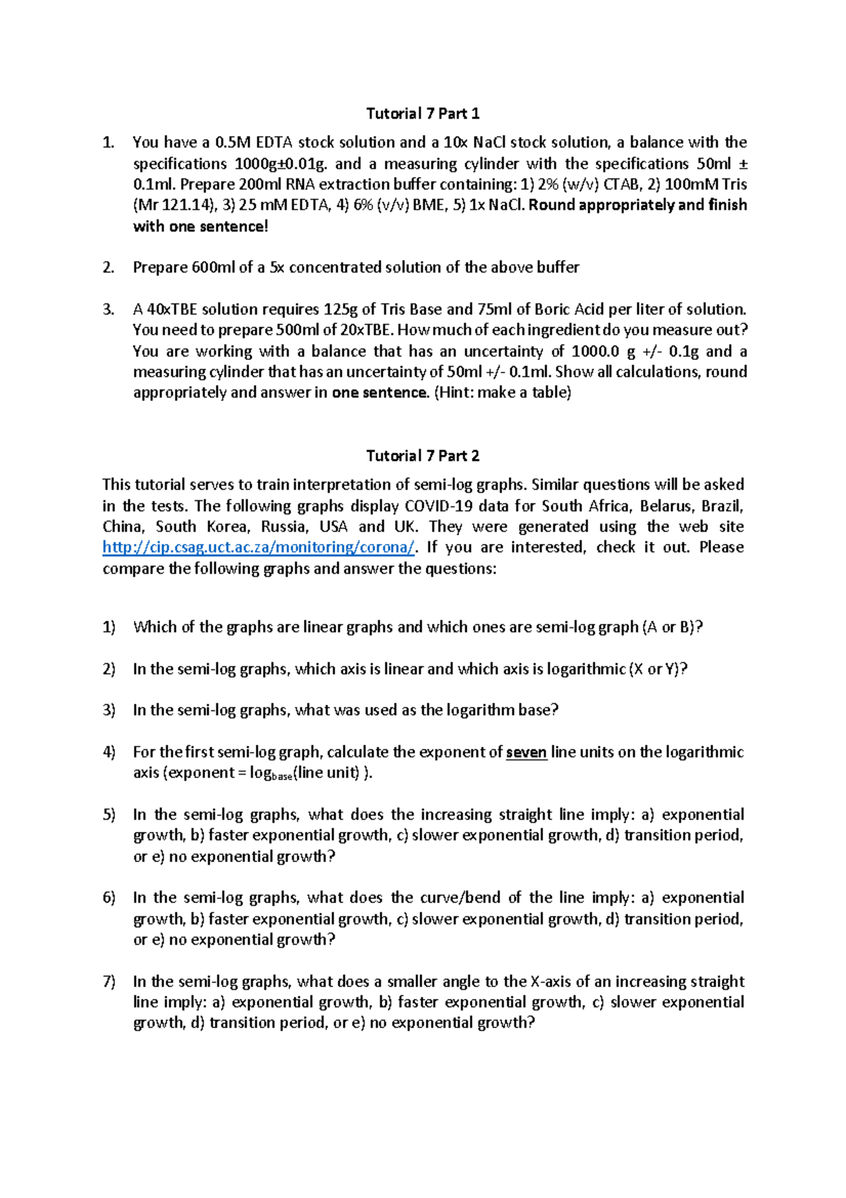 BTN215 Tutorial 7: RNA Extraction & Graph Interpretation Guide - Studocu