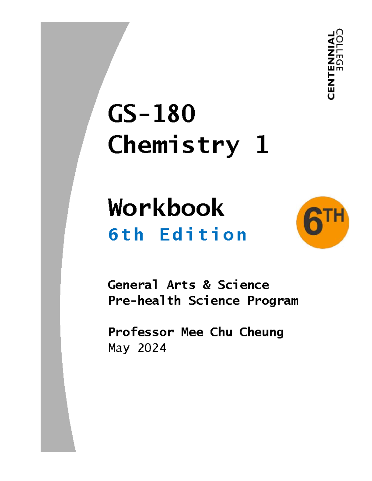 Chemistry 1 Workbook (GS180) - 6th Edition, May 2024 - Studocu
