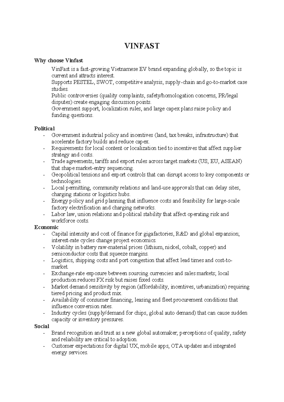 VINF 101: Comprehensive Analysis of VinFast's Global Expansion ...