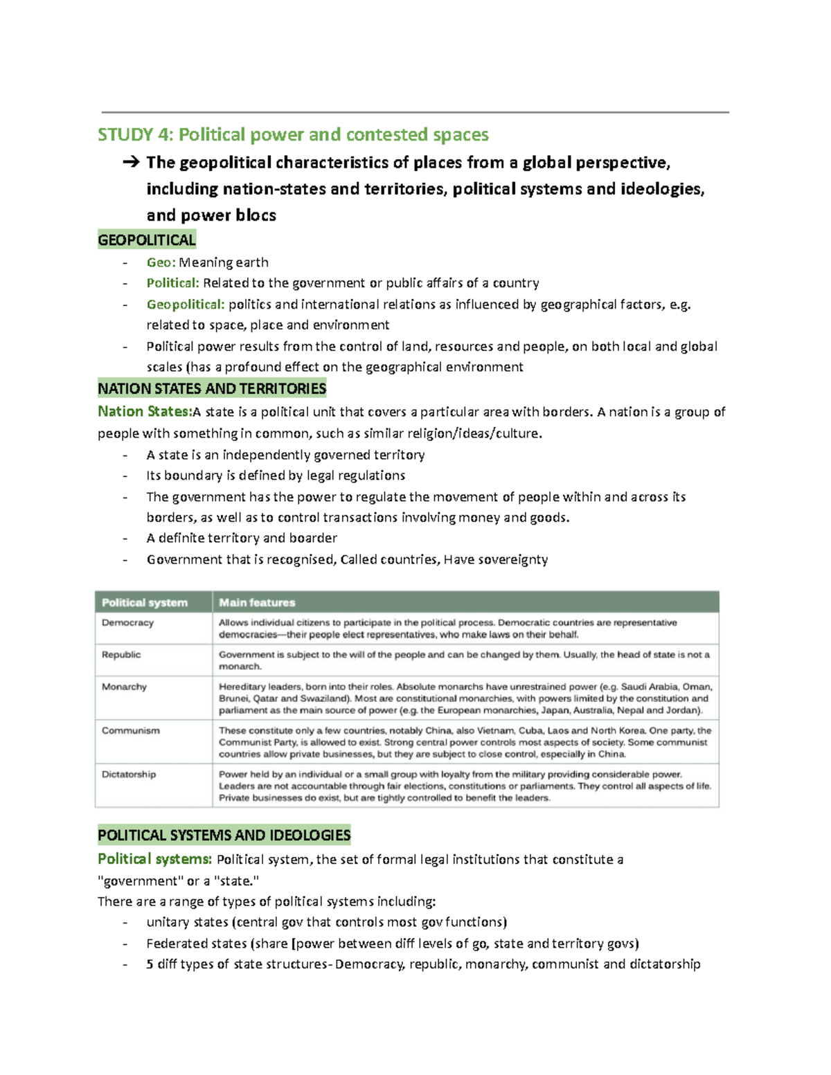 Topic 3 Quiz-6: Political Power and Geopolitical Dynamics - Studocu