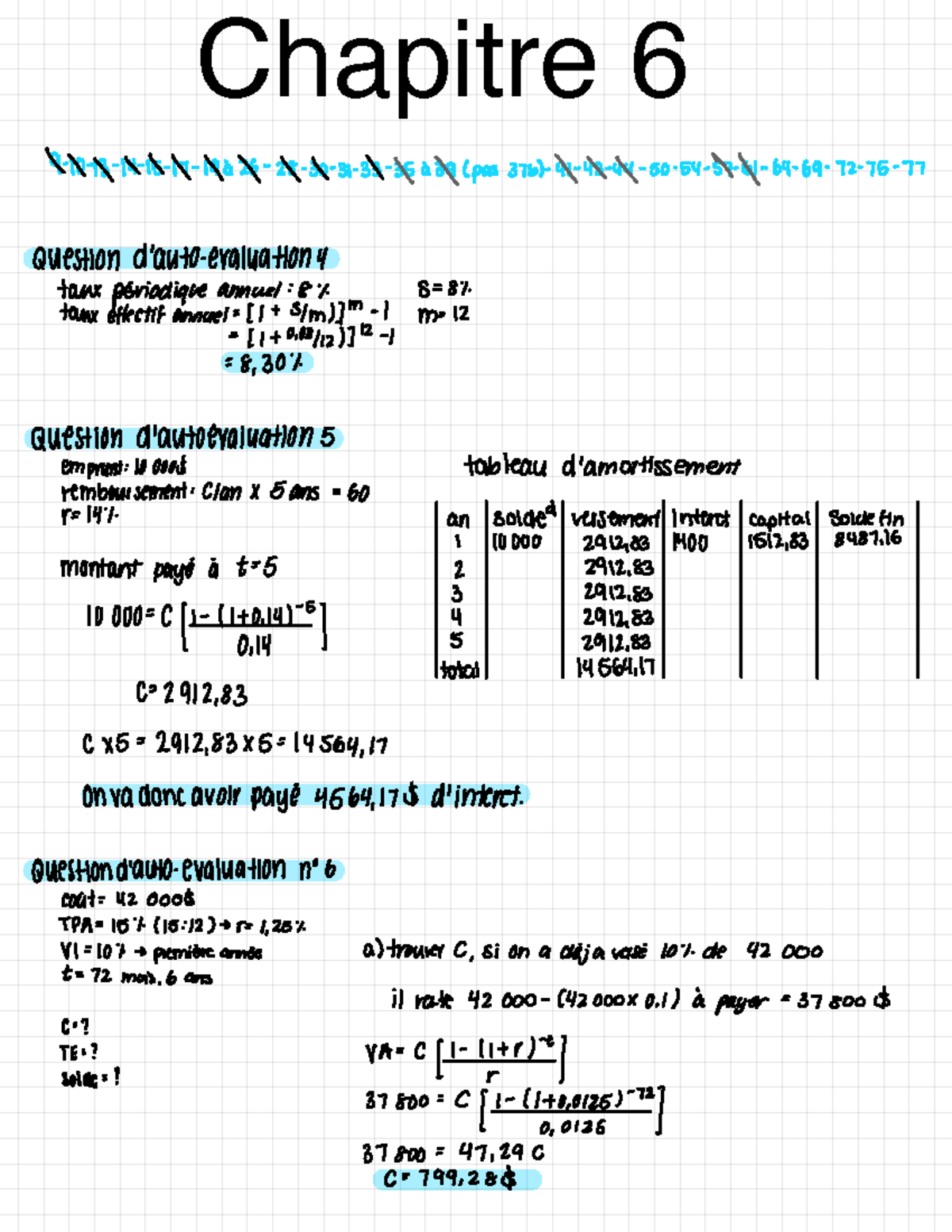Chapitre 6 Exercice Ma26 - Questions sur Taux et Remboursement - Studocu