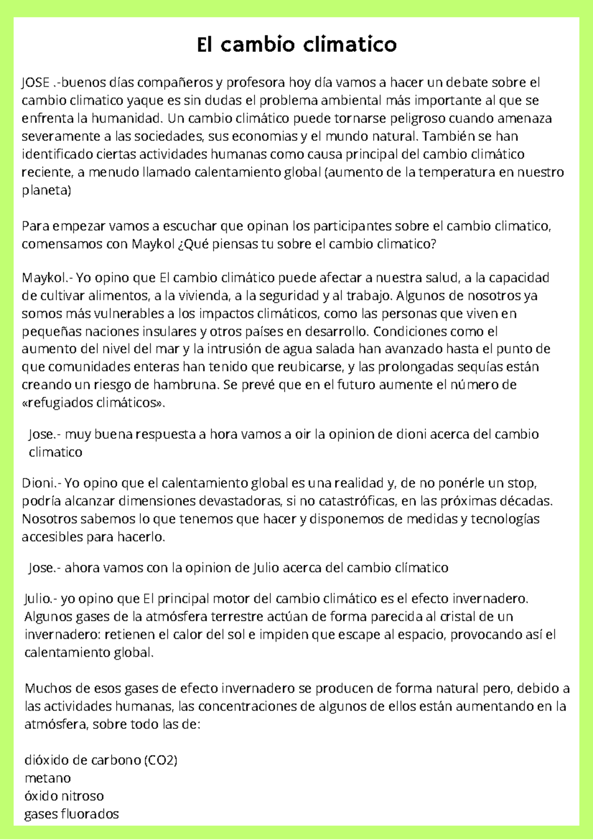 Debate sobre el Cambio Climático en Ciencias Sociales 20231102 - Studocu