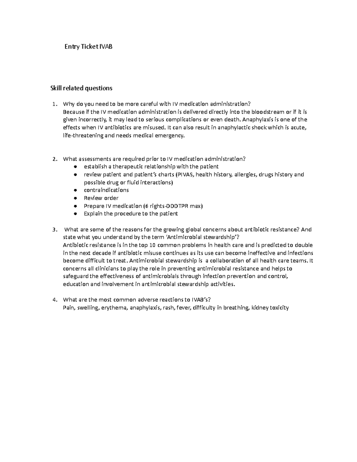 Entry Ticket IVAB NPU2404 - Entry Ticket IVAB Skill related questions 1 ...