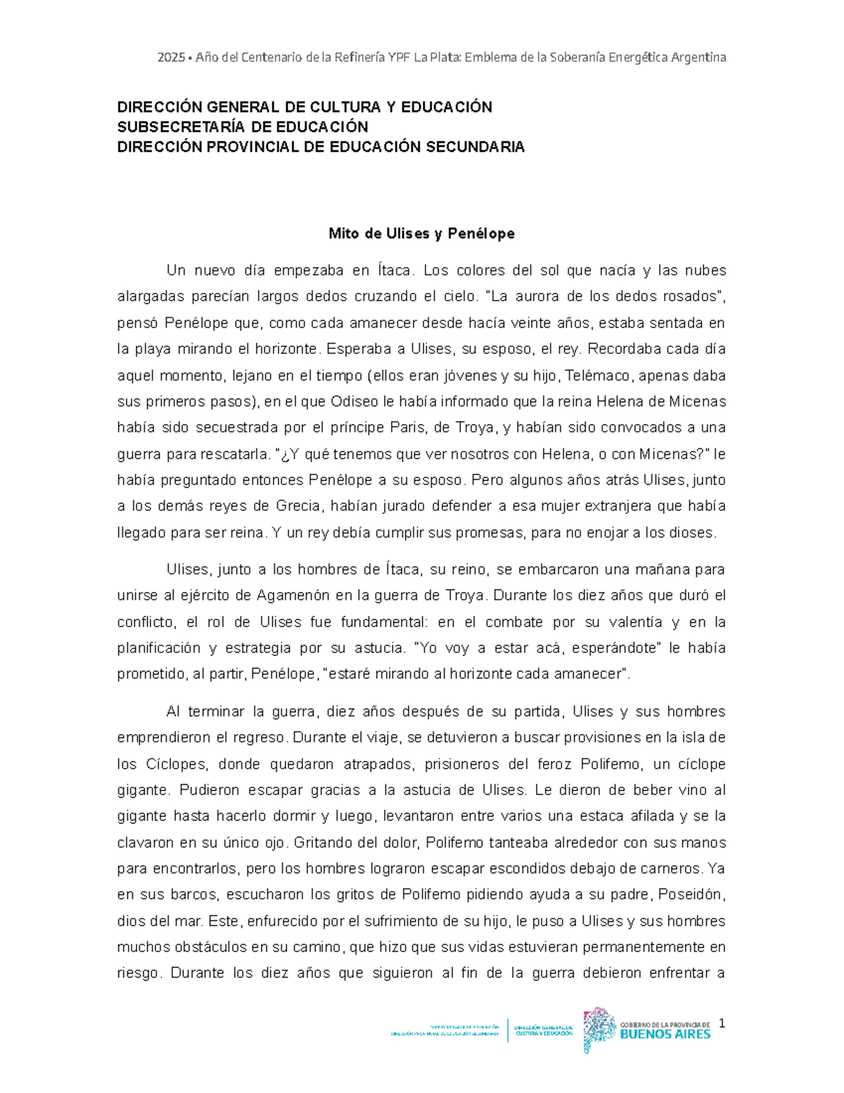 Análisis del Mito de Ulises y Penélope en Contexto Cultural 2025 - Studocu