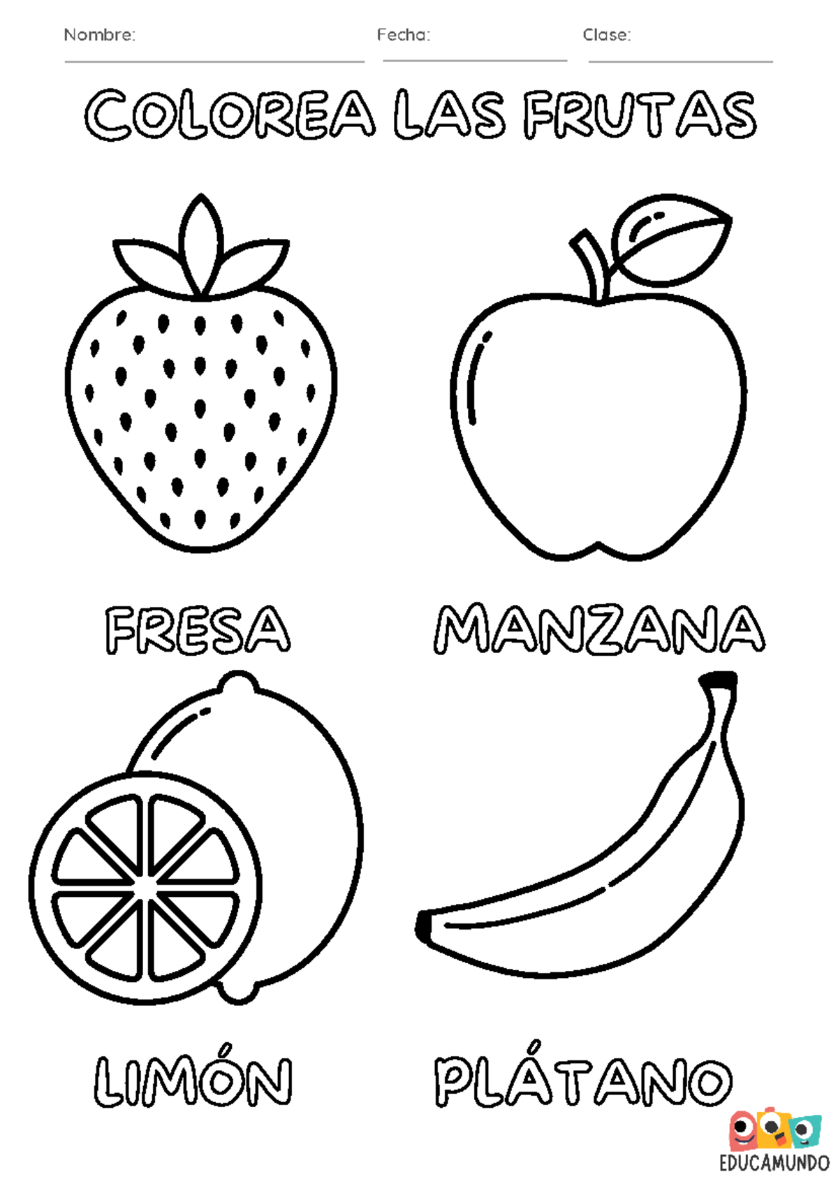 Preescolar-frutas-y-verduras-para-colorear - Arte y Cultura - COLOREA ...
