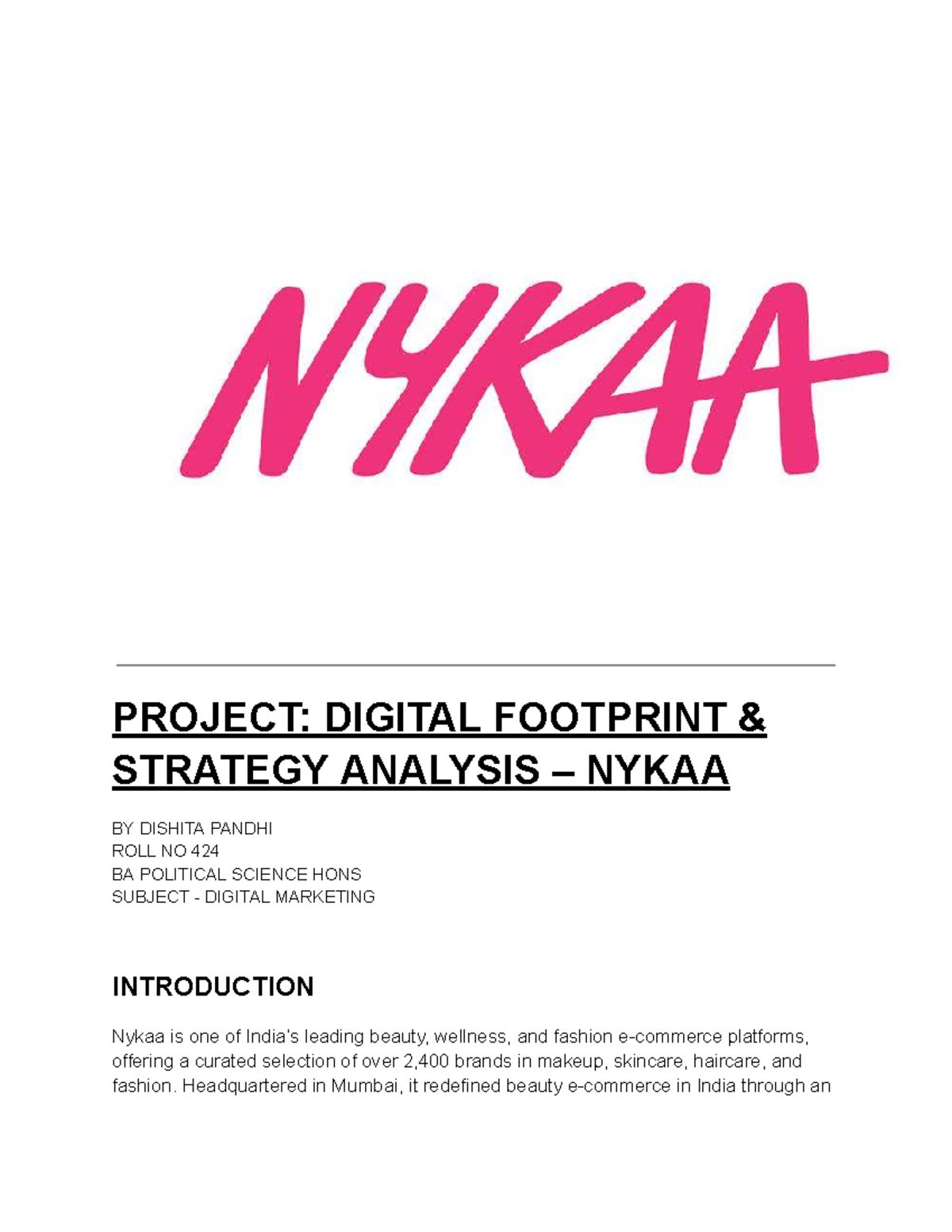 Digital Marketing Project: Analyzing Nykaa's Digital Footprint Strategy ...