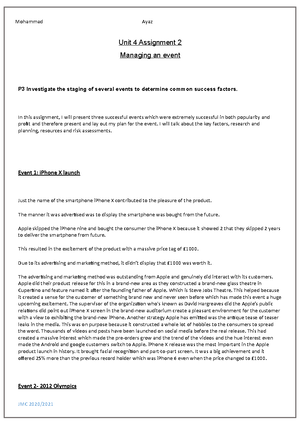 Unit 4 P4 M2 - Pearson BTEC Level 3 National Diploma in Business Unit 4 ...