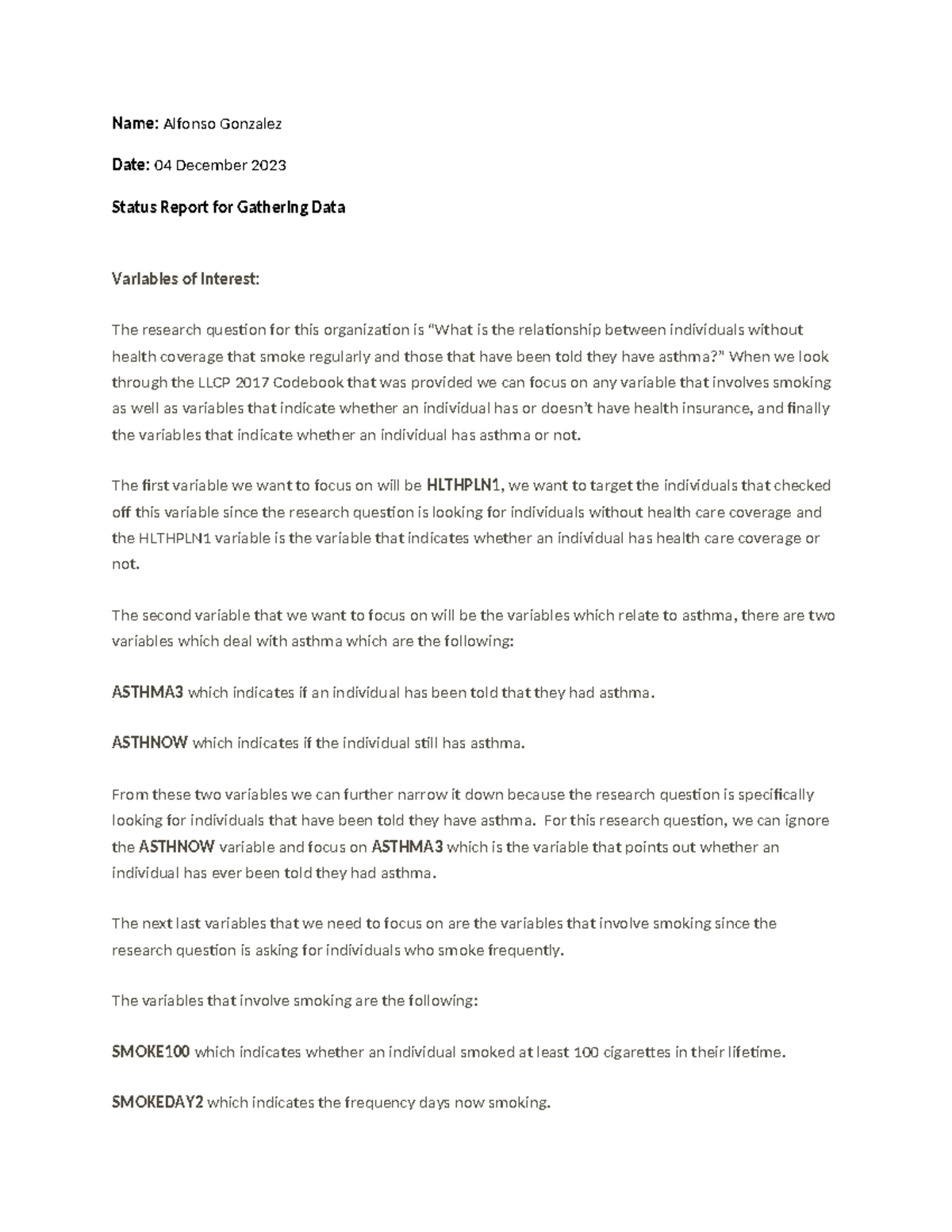 Module 5 Data Gathering Assignment - Resubmission Overview - Studocu