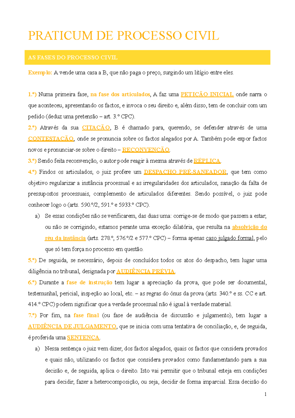 Praticum de Processo Civil: Fases e Estruturas do Processo Judicial ...