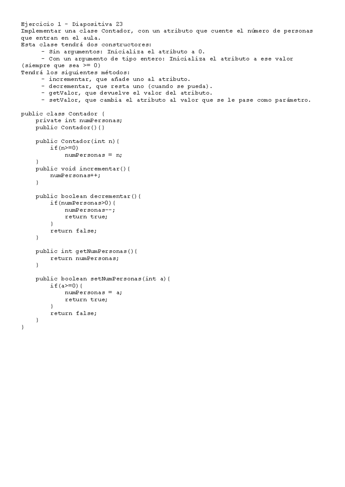Ejercicios Tema 1-POO: Clases Contador y Punto - Studocu