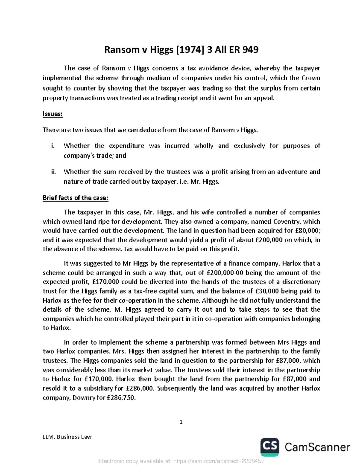 Ransom v Higgs 3 All ER 949: Tax avoidance and trading implications ...