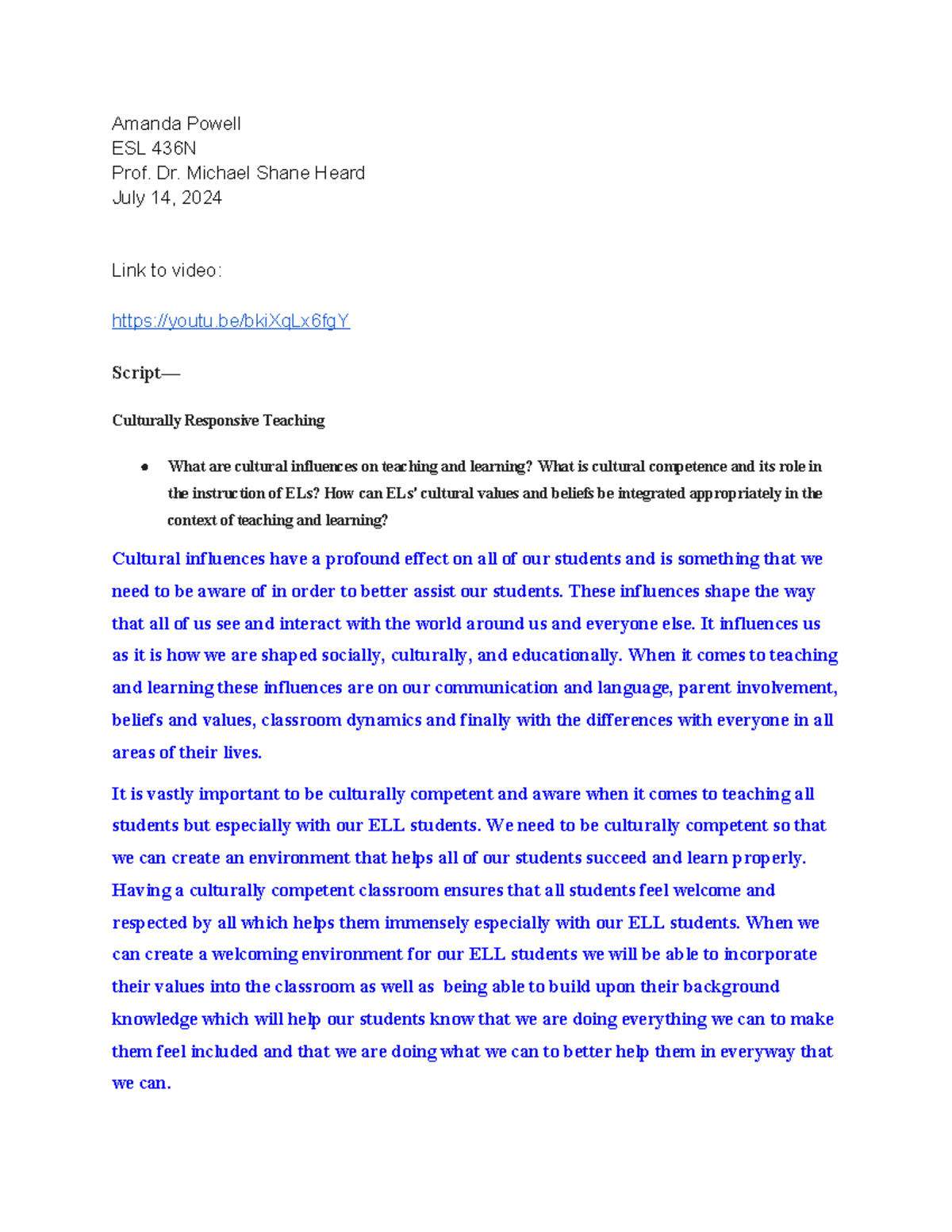 Powell-Amanda-ESL 436-Week 6-Home and School Connections - Amanda ...