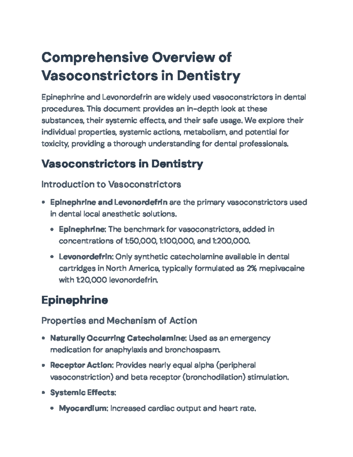 Vasoconstrictors in Dentistry: Epinephrine & Levonordefrin Overview ...