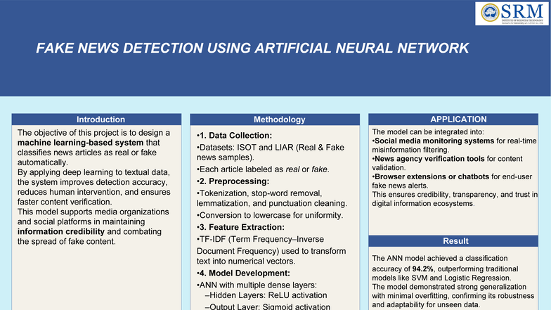 FAKE NEWS DETECTION USING ANN: Methodology & Results (RA231102) - Studocu