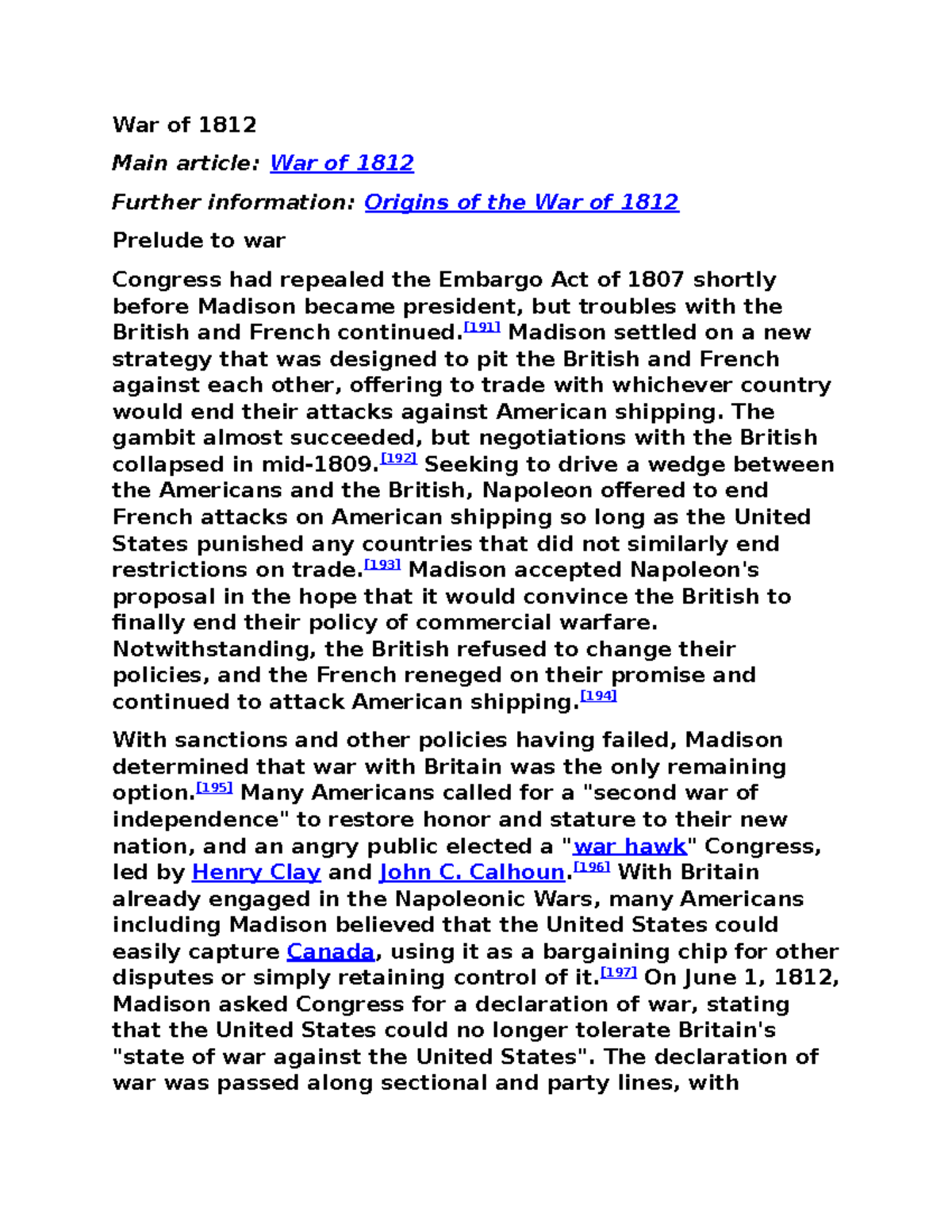 War of 1812: Key Events and Outcomes - Article 9 - Studocu