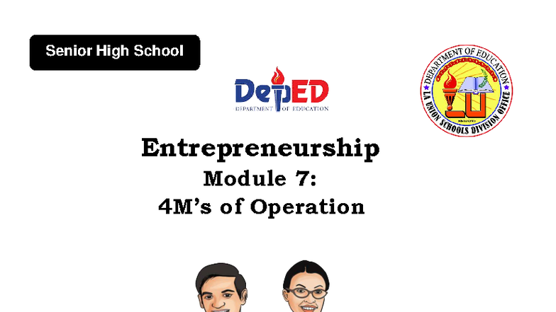 Entrep MOD-7: Understanding the 4M’s of Operations in Business - Studocu