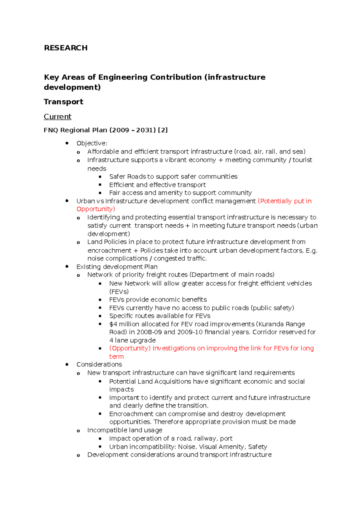 FNQ Regional Plan (2009-2031): Key Engineering Contributions to ...